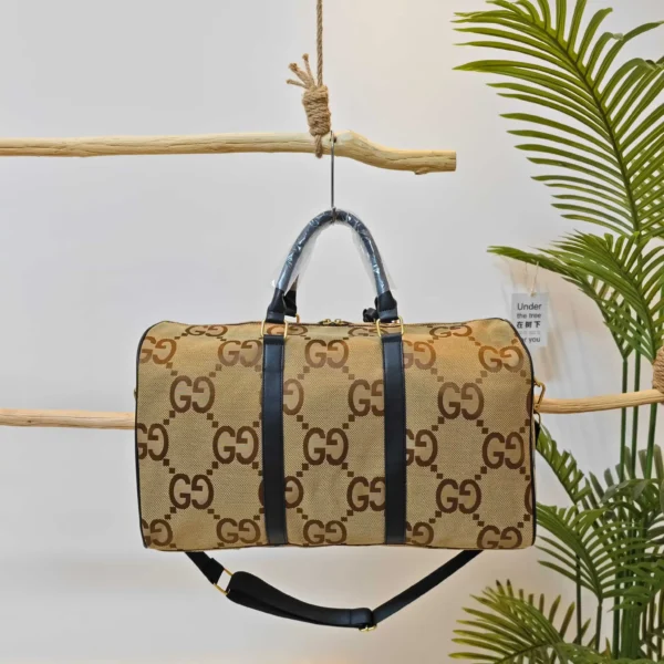 GG Travel bag brown with black straps – The Jewellery Effect
